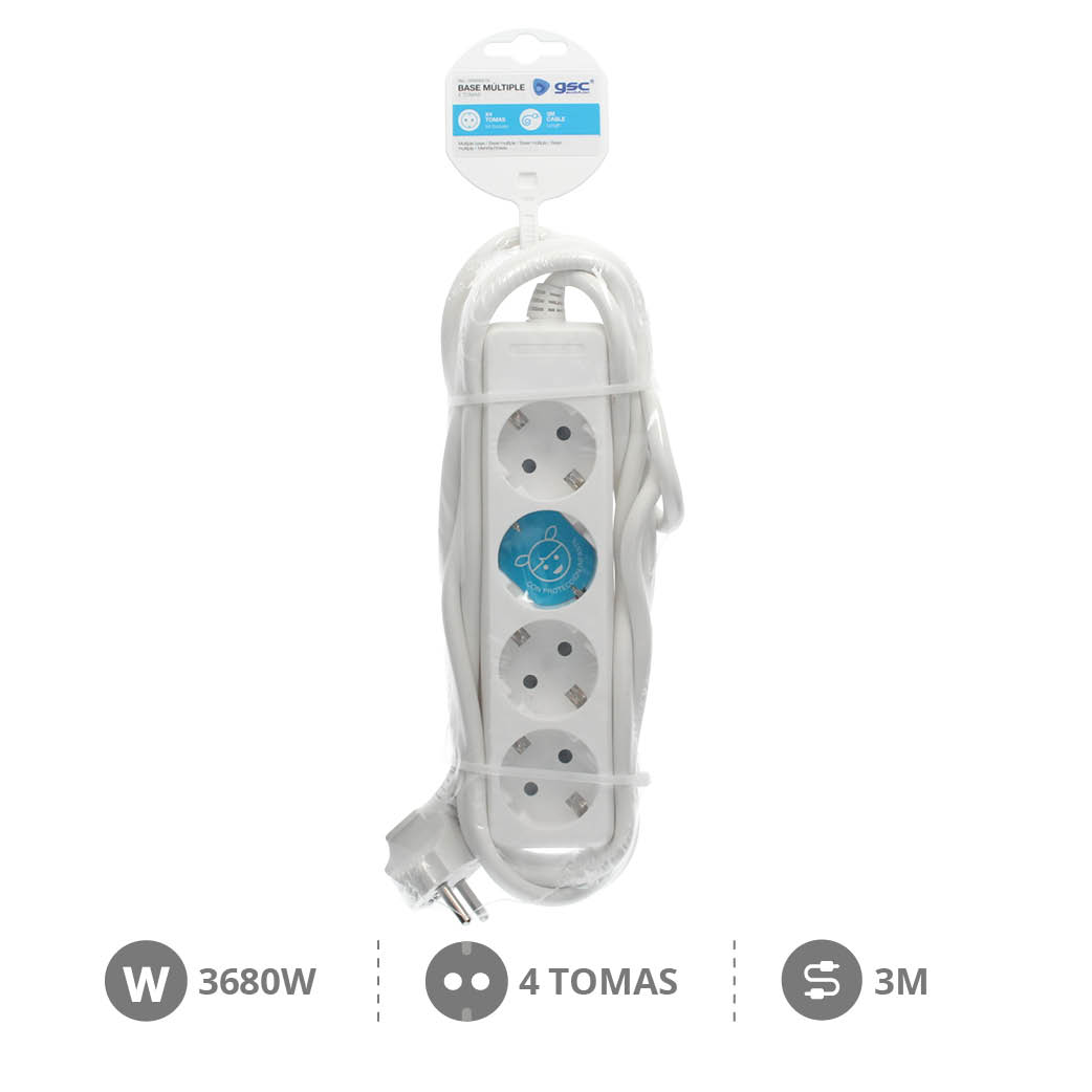 Base múltiple Serie Estándar 4T (3x1.5mm) 3M Blanco | Garsaco